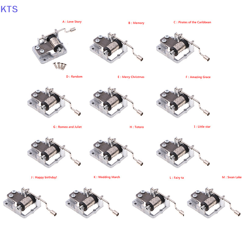 KTS Music Box Movement Play Set 18 Tones Mechanical Music Box Hand ...