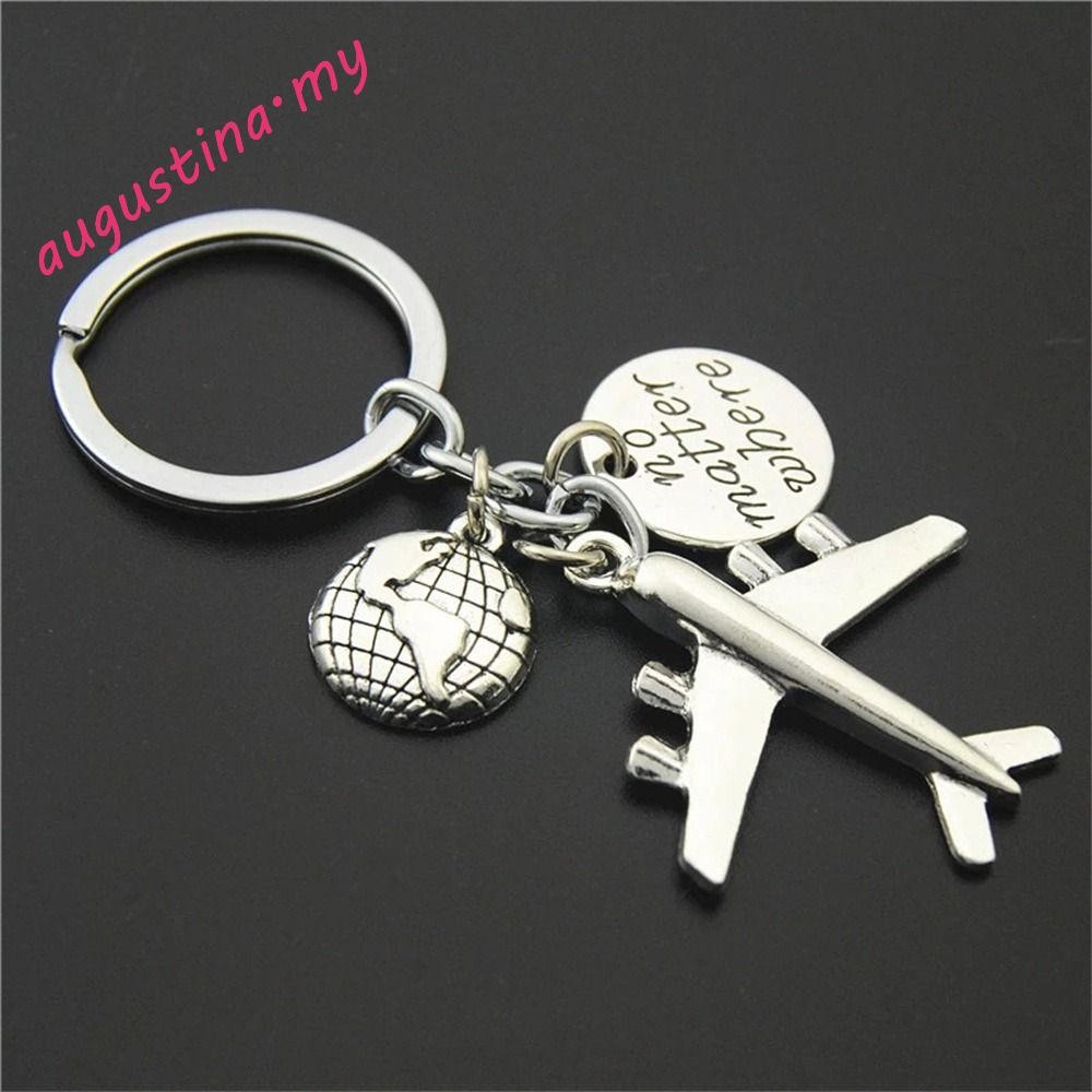AUGUSTINA Earth Airplane Keychains Handmade For Traveler No Matter ...