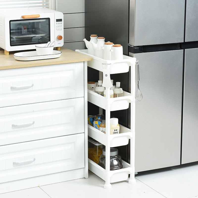 Kitchen Gap Rack Pull-out Floor-standing Multi-layer Refrigerator Side ...