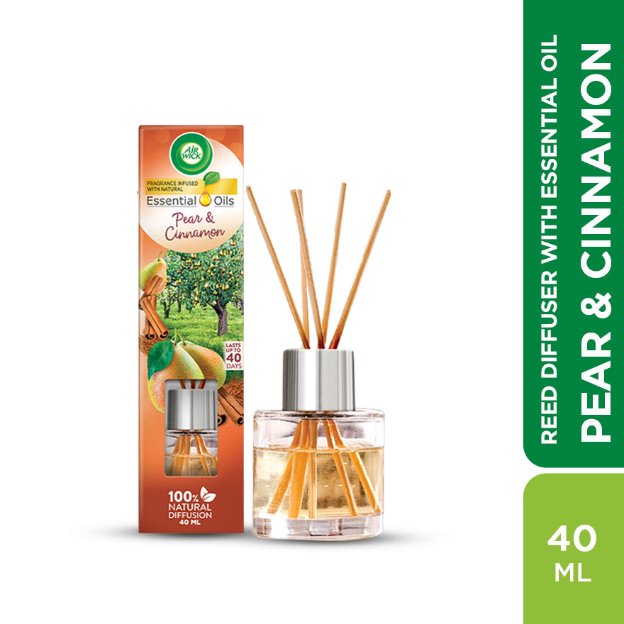 AIRWICK Aromatherapy Essential Oil Reed Diffuser Pear & Cinamon 40ml ...