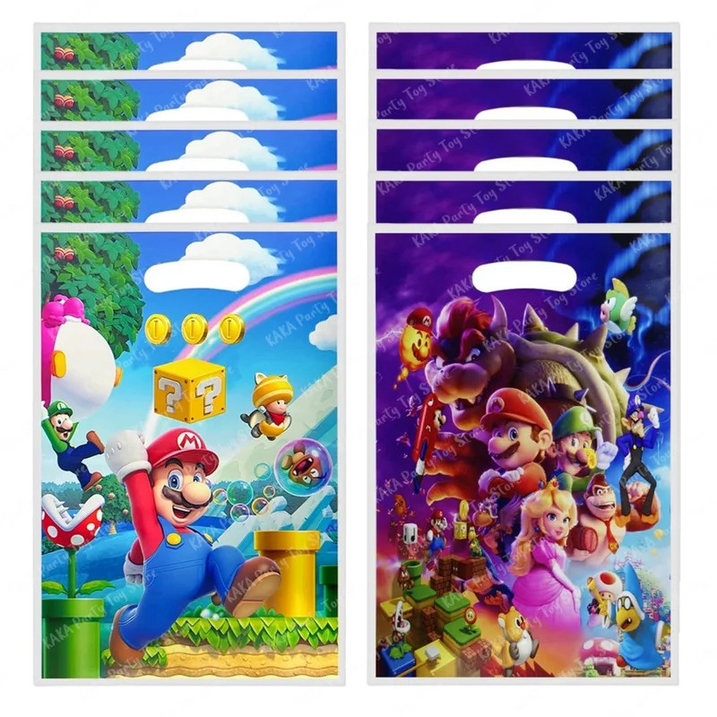 Super Mario Party Gift Bags Question Mark Candy Bag Princess Peach Loot ...