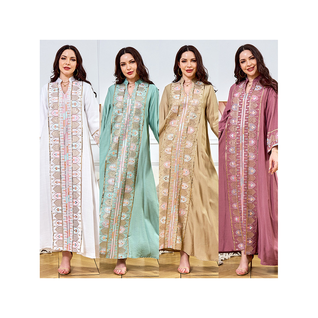 [Ready Straw] Middle Eastern Robe Women's New Style Fashion Sequined ...