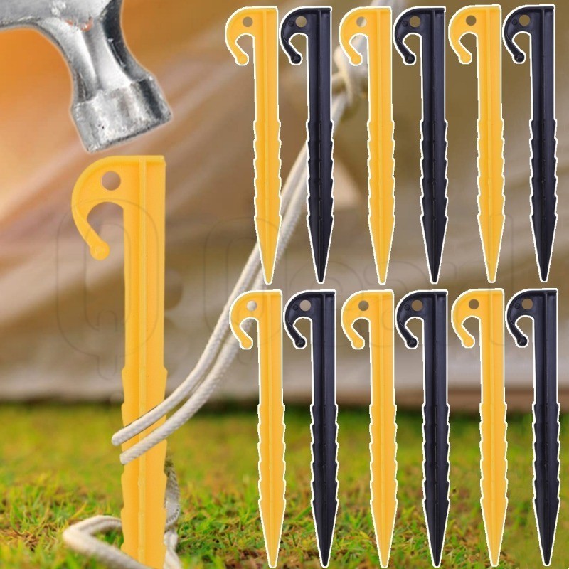 10Pcs Camping Tent Nails - Plastic Spirals Tent Stake - Tent Windproof ...
