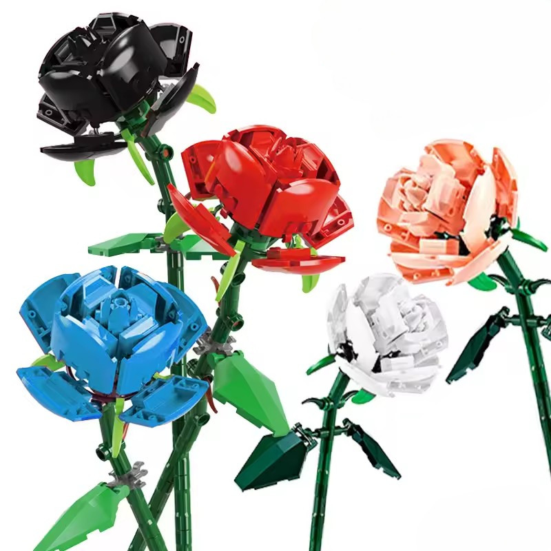 Romantic Rose Flower Bouquet Building Block Eternal Model Assembly ...