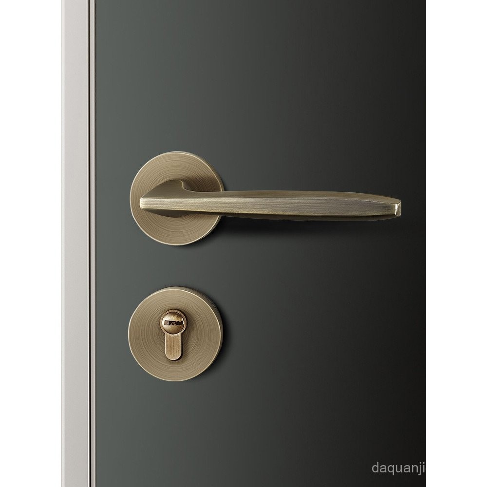 Green Bronze Indoor Bedroom Split Household Door Solid Wood Door Handle ...