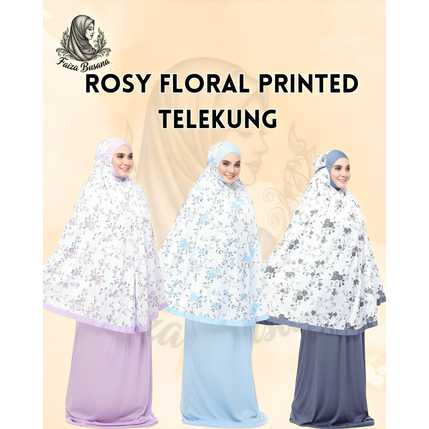 Telekung Rosy Floral Printed, Telekung Printed Murah | Shopee Malaysia