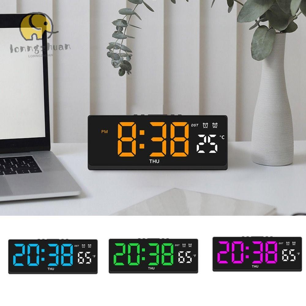 LONNGUVO Electronic Wall Clock, Date Wall-mounted Digital LED Clocks ...