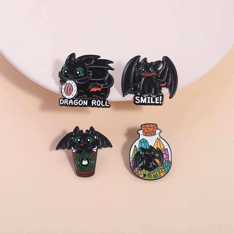 Movie How To Train Your Dragon Cartoon Brooch Cute Toothless Dinosaur ...