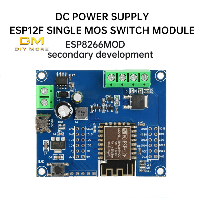 DIYMORE DC 5-80V ESP8266 WIFI Single Relay MOS Switch Control Module ...