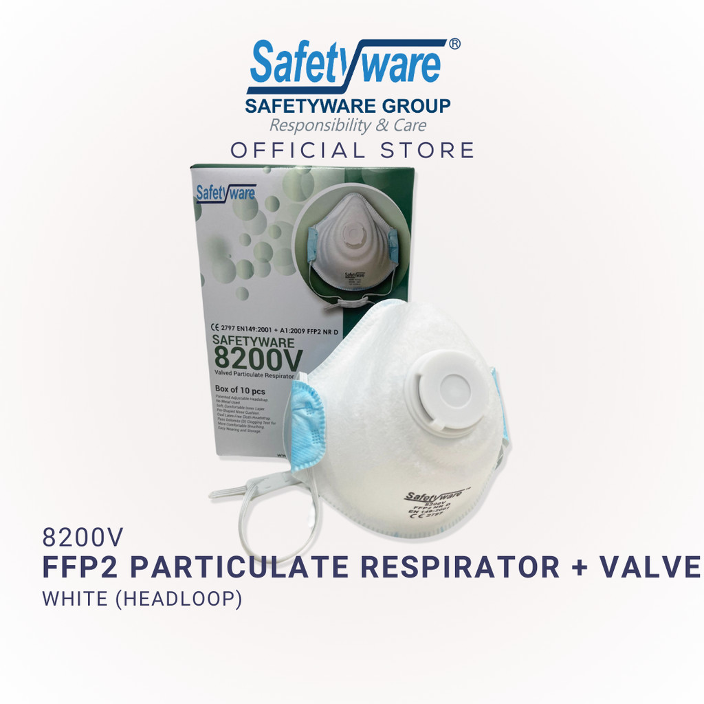 SAFETYWARE 8200V FFP2 Particulate Respirator with Valve | Certified to SIRIM & CE I N95 Mask I ...