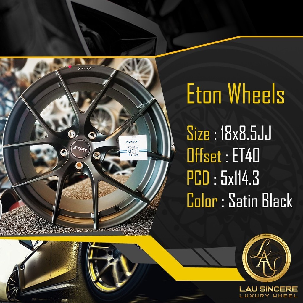 Eton Wheels 18x8.5JJ 5x114.3 Satin Black | Shopee Malaysia