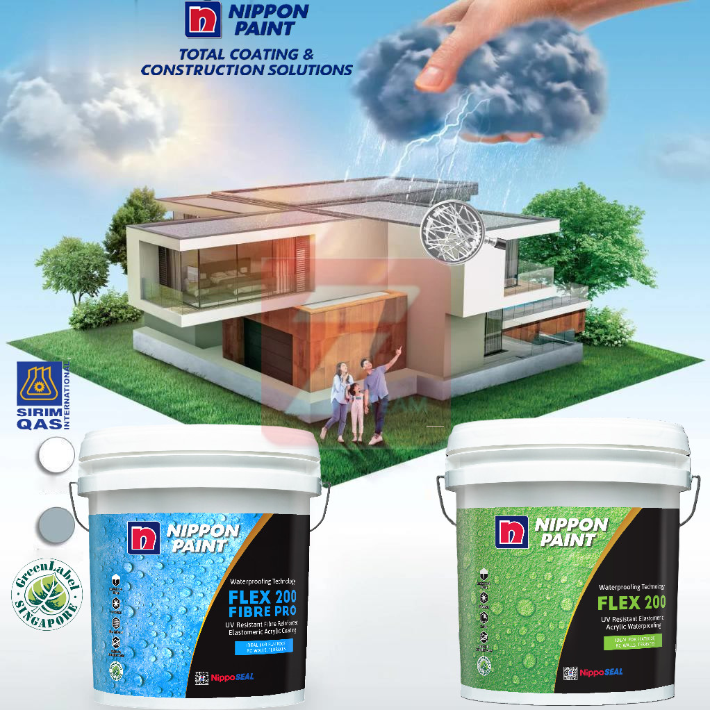 Nippon Waterproofing NippoSEAL Flex 200 Fibre Pro l Roof Waterproof l Bumbung bocor | Shopee ...