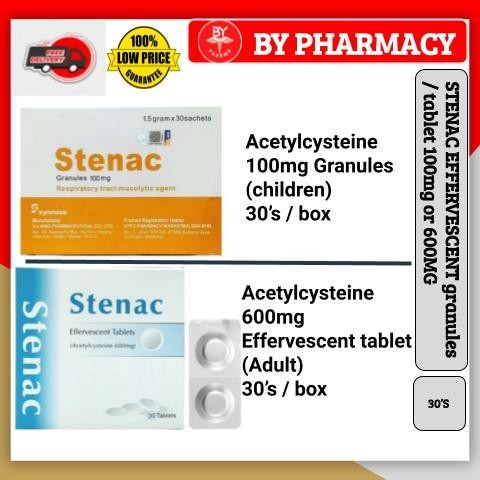 STENAC EFFERVESCENT granules / tablet 100mg or 600MG | Shopee Malaysia