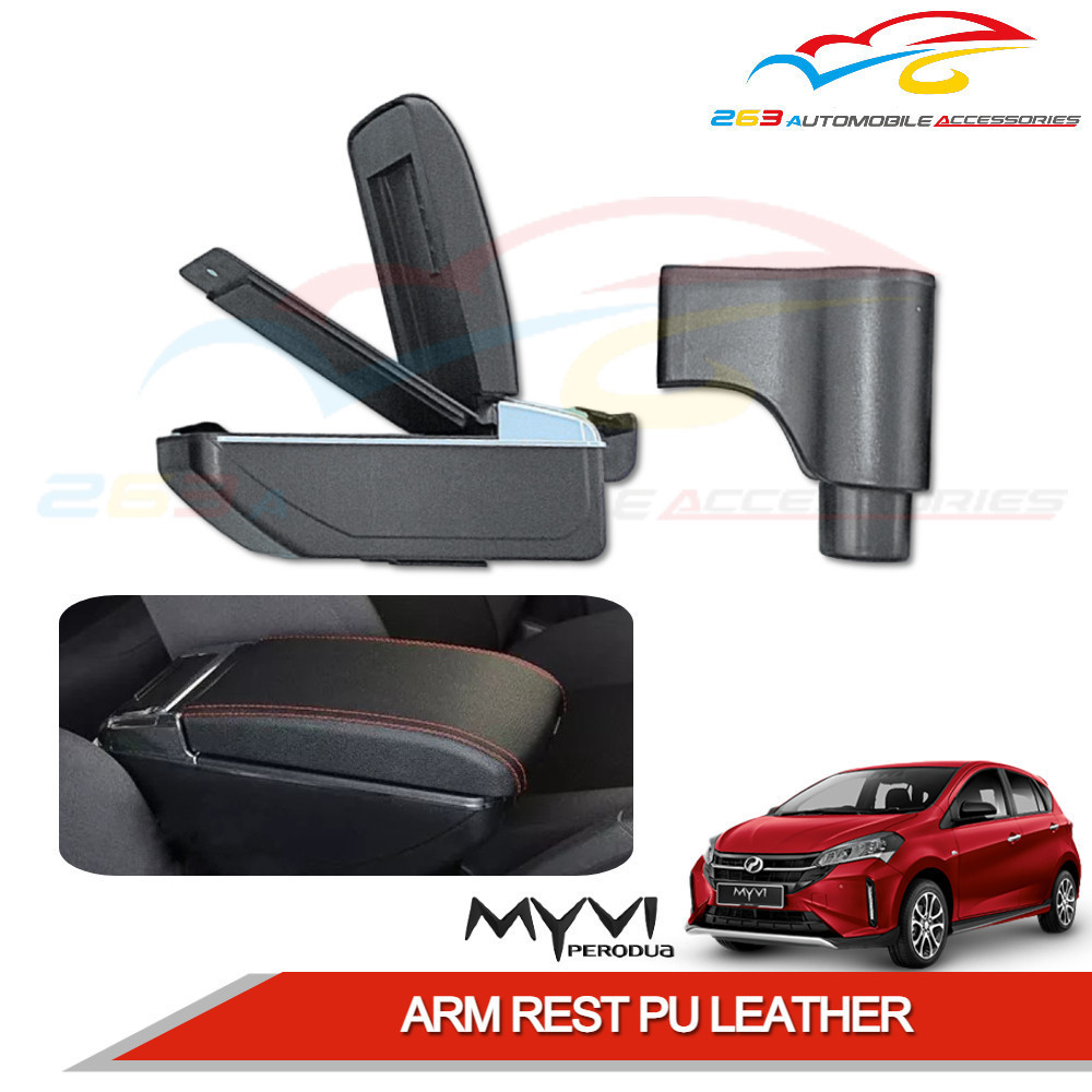 PERODUA MYVI 2018-2023 ARM REST CONSOLE STORAGE BOX ARMREST PU LEATHER ...