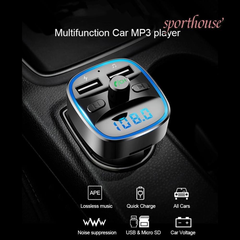 [sporthouse.my] Bluetooth-compatible 5.0 FM Modulator Transmitter Smart ...