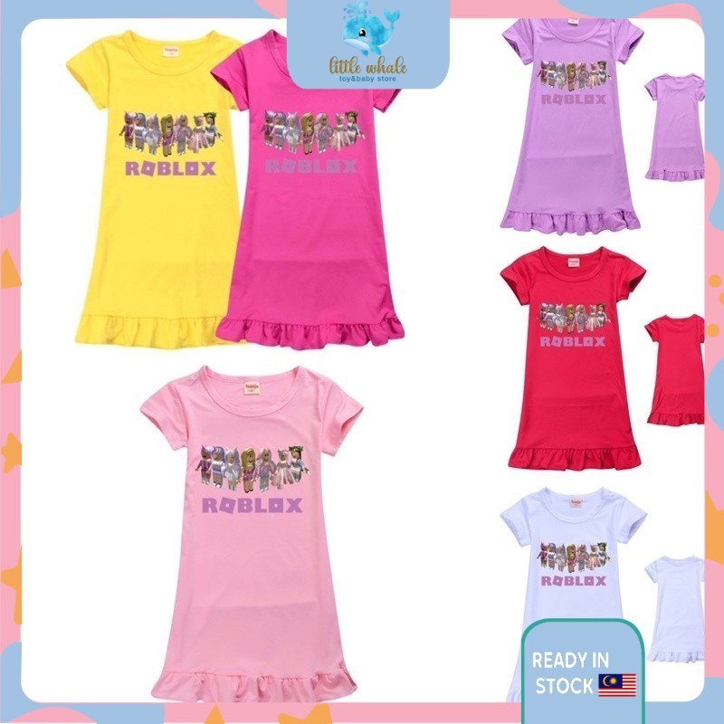 🐳Kids Girl Tshirt Pajamas Dress Cotton Roblox Comfortable Kids Girl Ice ...