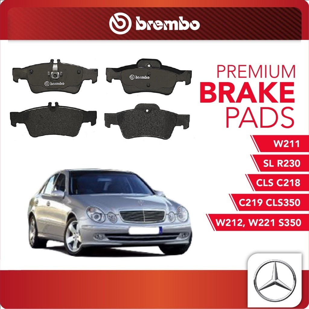 BREMBO Rear Brake Pads (1 set) For Mercedes Benz W211'02, W211'06, W212 ...