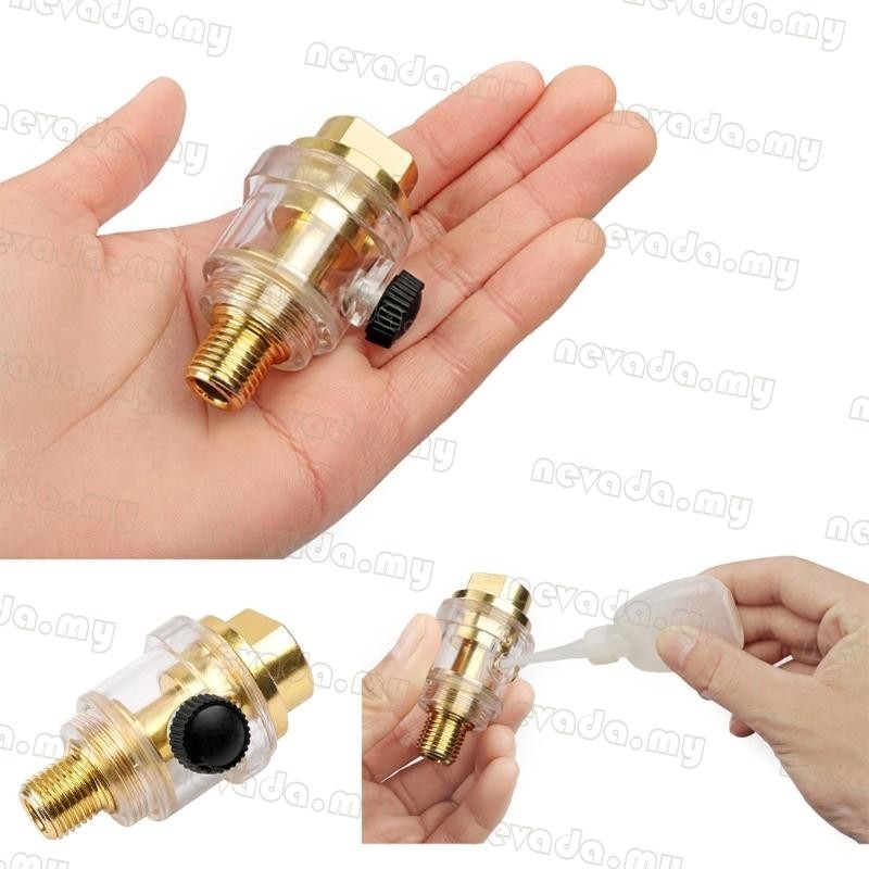 Nevʚ ɞ Air Line Lubricator Mini In-lines Air Tool Oiler 1 4 Inlets and ...