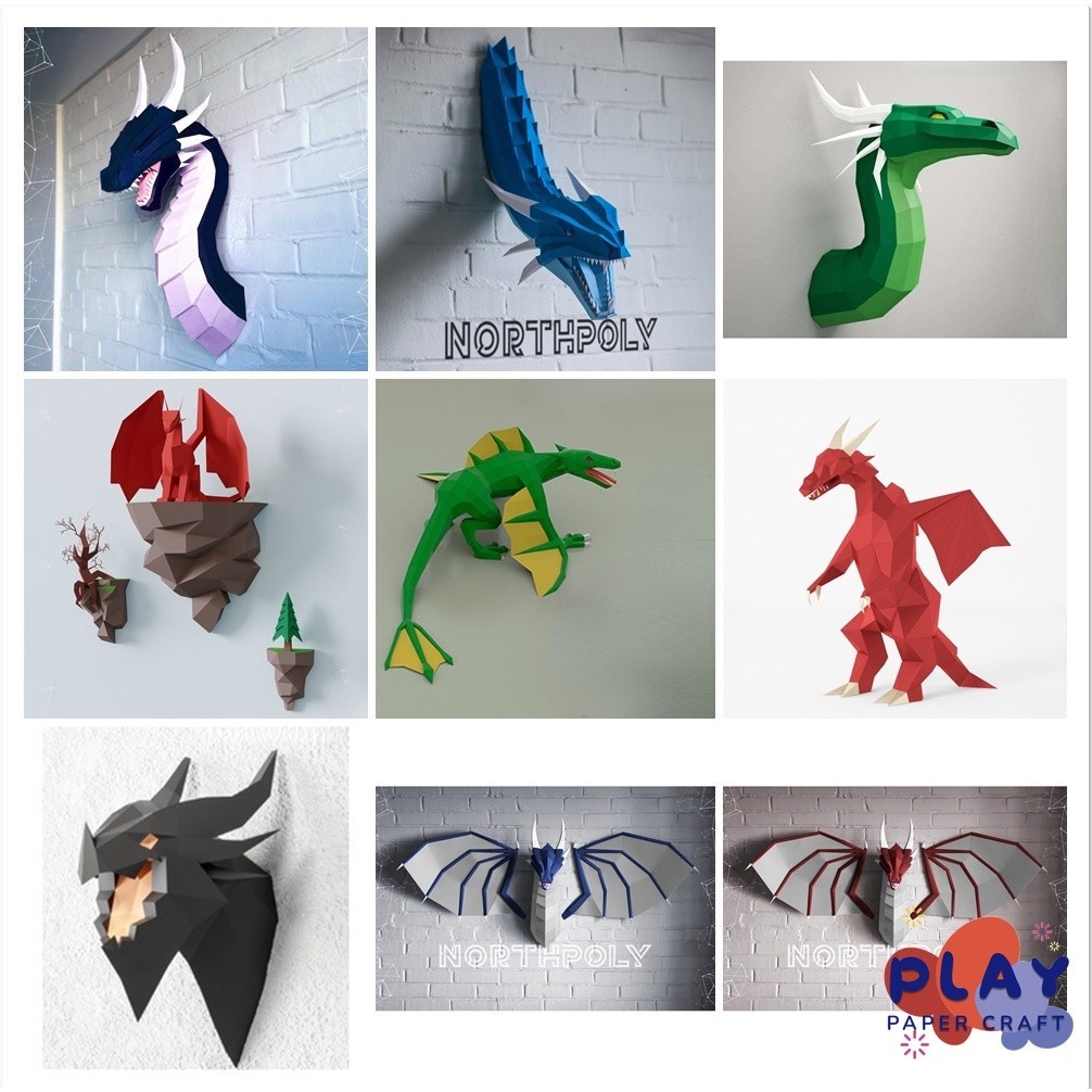 Paper Model Wall-Mounted Decoration Toy Animal Model Handmade Origami ...