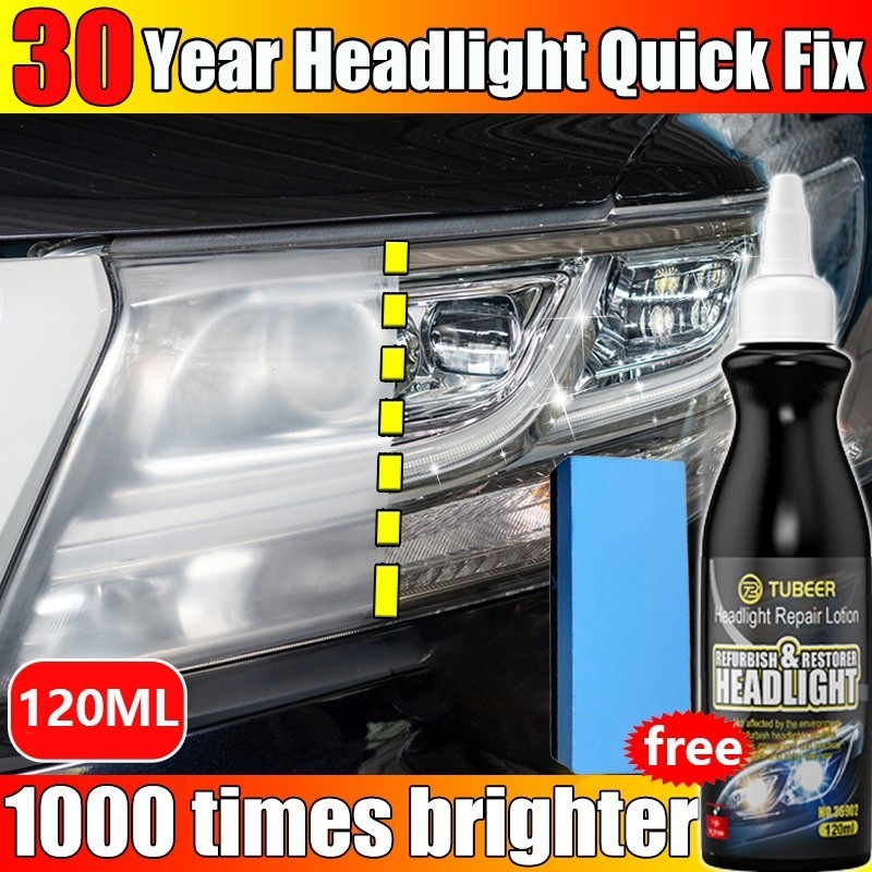 A 10-year-old lamp lights up as soon as you wipe it HB headlight polish ...