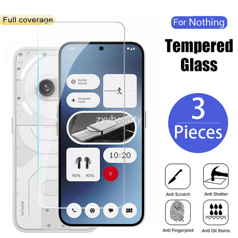 Nothing Phone 2a (2a) 2024 Screen Protector Full Cover Transparent Tempered Glass for ...