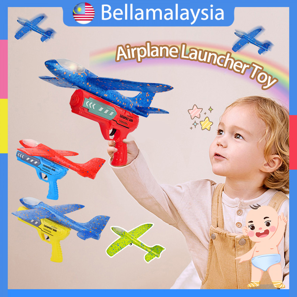 Bella Toy Gun Kids Toys Hand Throw Flying Glider Foam Airplane Launcher ...