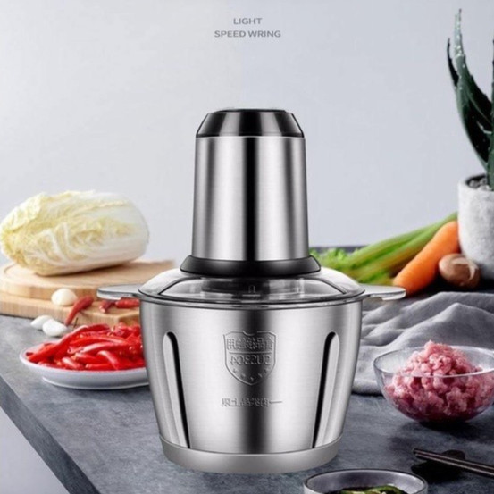 B2U 2L Stainless Steel Meat Mincer Food Blender Kering Food Grinder ...
