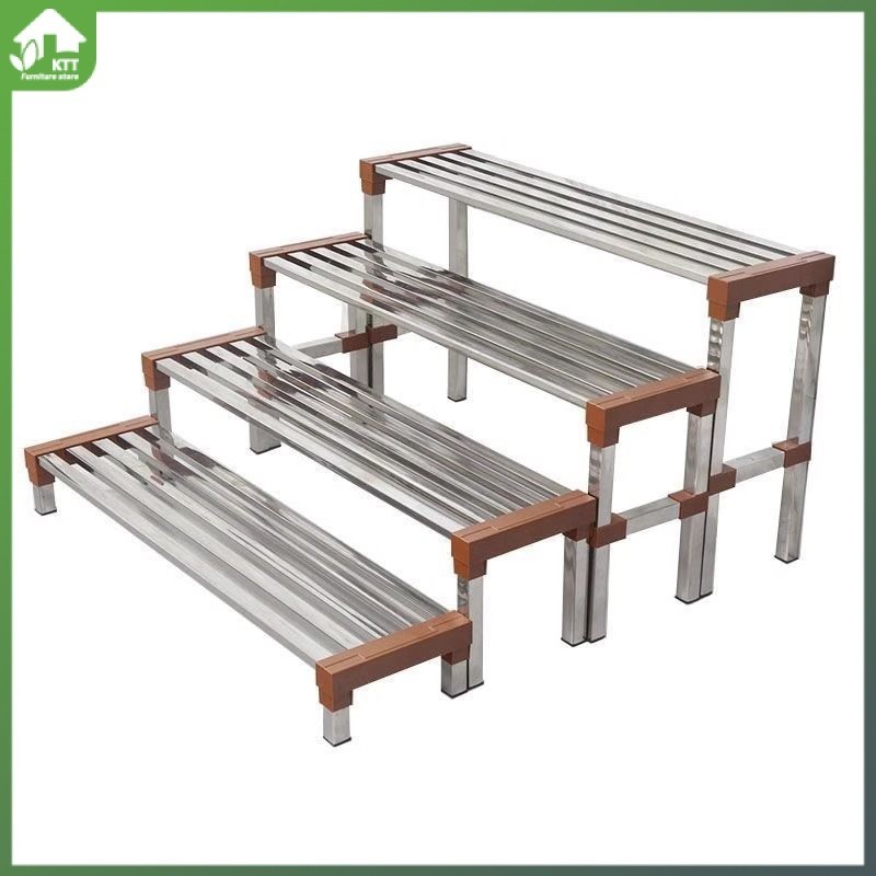 Stainless Steel Flower Rack Indoor/Outdoor Metal Plant Rack Ladder ...