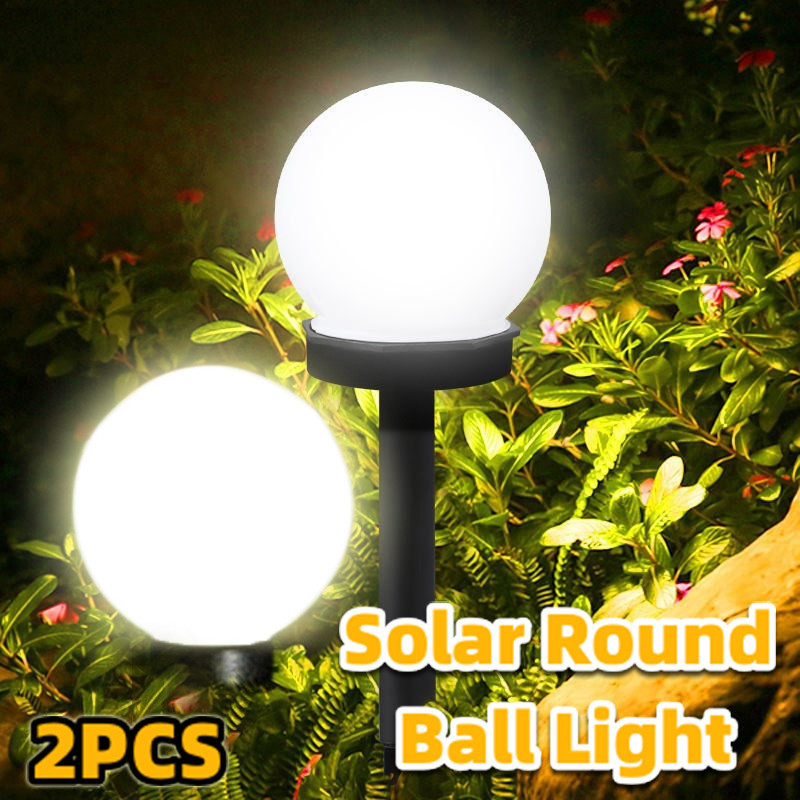 Lampu Raya Solar Panel LED Round Ball Light Waterproof Lawn Light ...