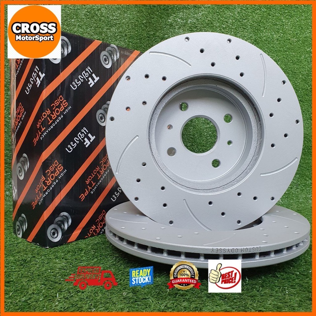 🔥 ORIGINAL TF SLOTTED & DRILLED DISC ROTOR (FRONT)FOR CUSTOM ODYSSEY ...