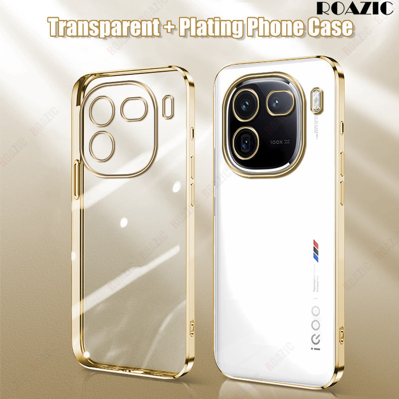 For VIVO IQOO 12 5G Phone Case Luxury Plating Edge Transparent Soft ...