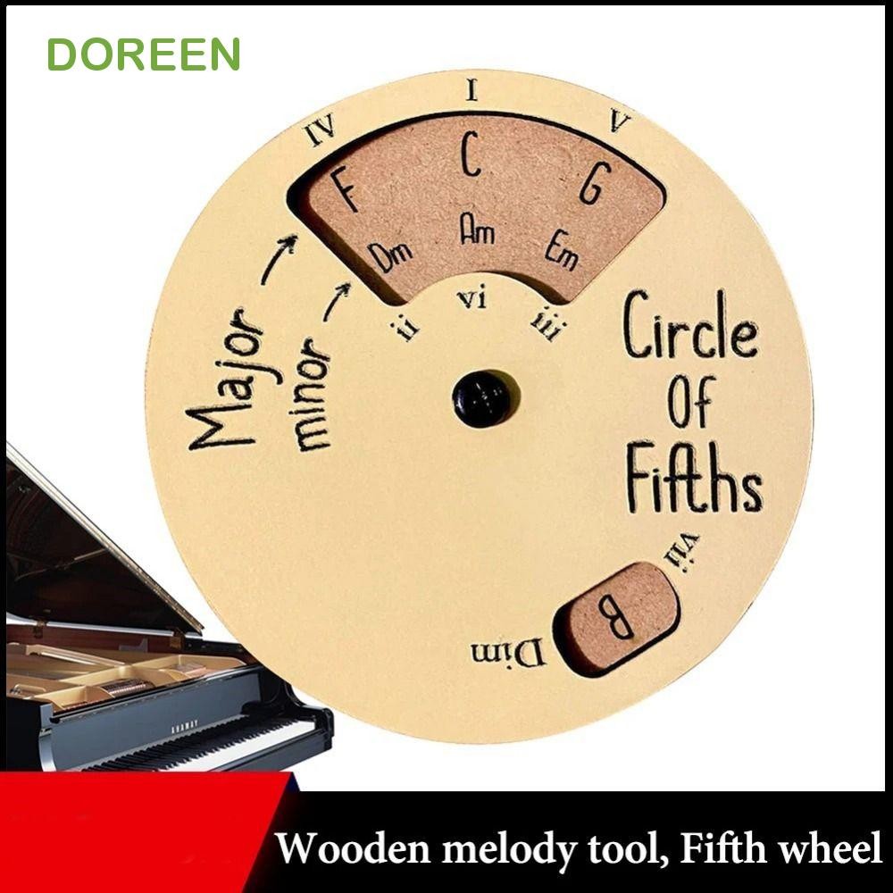 DOREEN Guitar Chord Wheel, Circle Of Fifths Wheel Wooden Wooden Melody ...