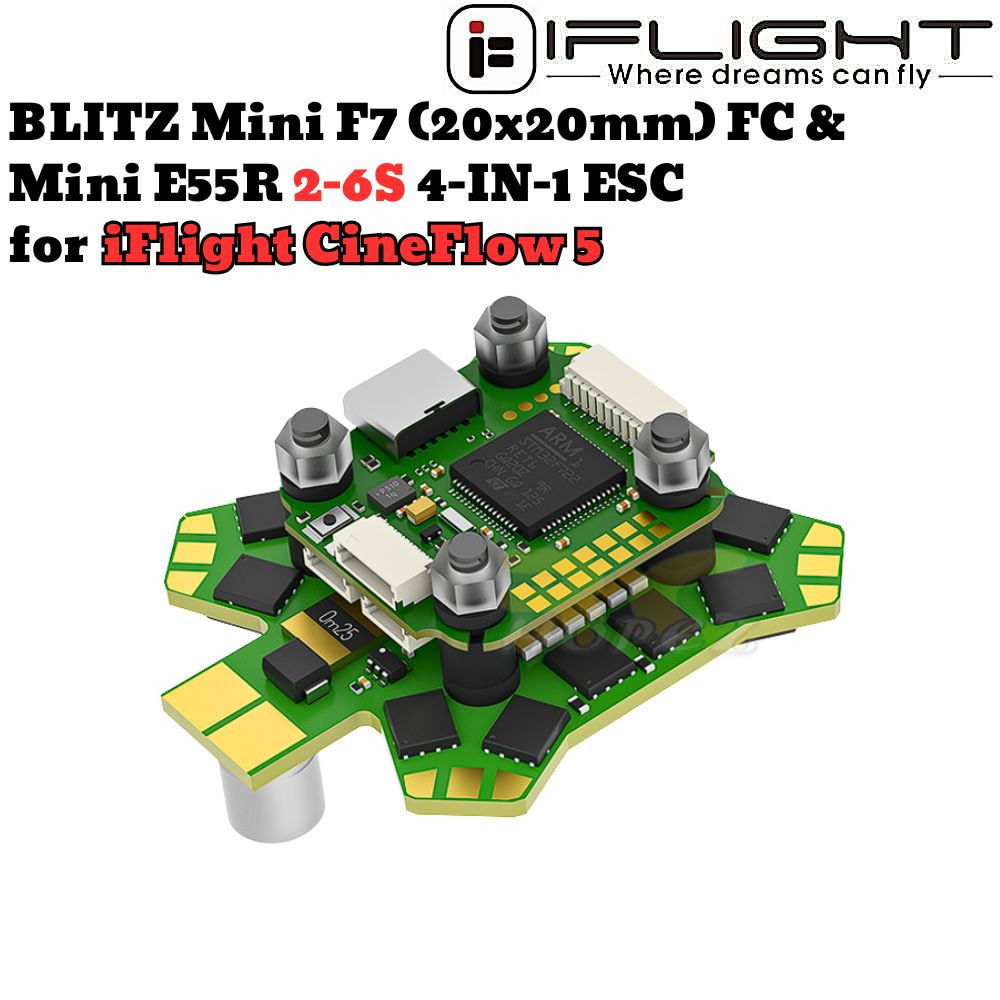 iFlight 20×20mm BLITZ Mini F7 V1.2 Flight Controller & E55R 55A 2-6S ...