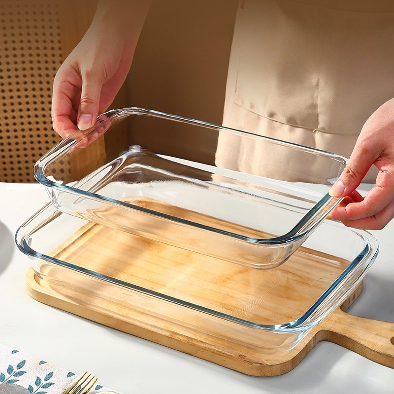 1600ML Rectangular Glass Baking Dish Glass Pan Cooking Dish Rectangular ...