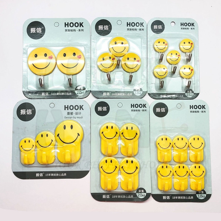 Plastic Smiley Face Hooks Various Design Self Adhesive Hook Strong ...