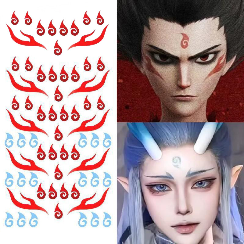 New Nezha Tattoo Sticker Red Forehead Sticker Cos Aobing | Shopee Malaysia
