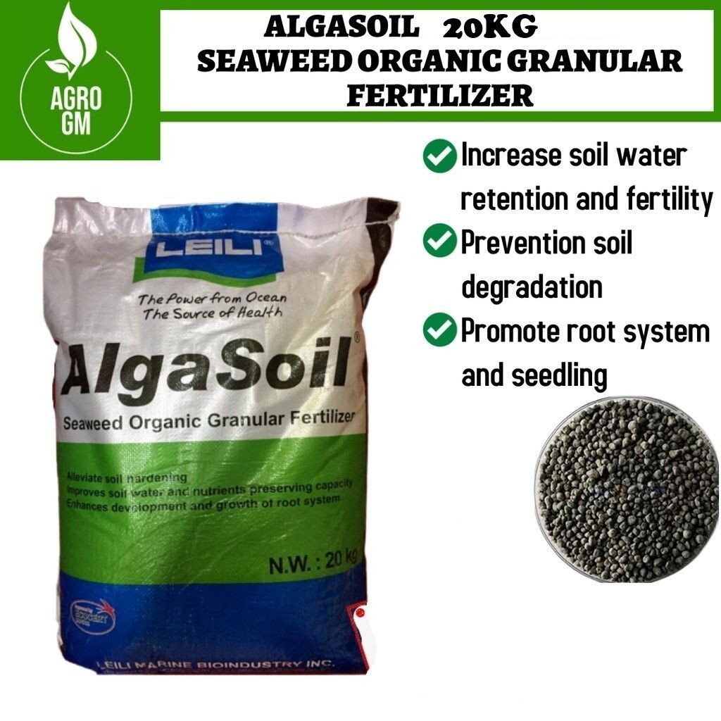 LEILI Algasoil 20KG Seaweed Organic Granular Fertilizer Gardening Soil ...