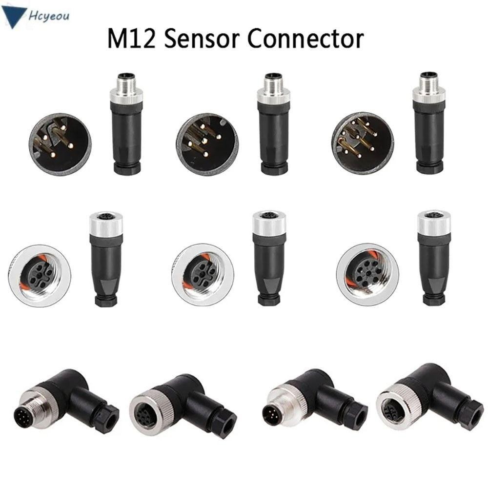 HCYEOU M12 Sensor Connector, Sensor Plug Male Female Socket M12 ...