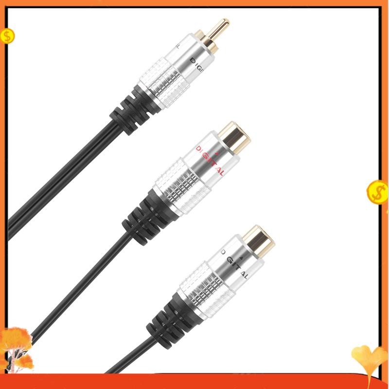 Metal RCA Female to Dual 2 RCA Male Gold Plated Adapter, Stereo Splitter Y Audio Cable(RCA F-2 ...