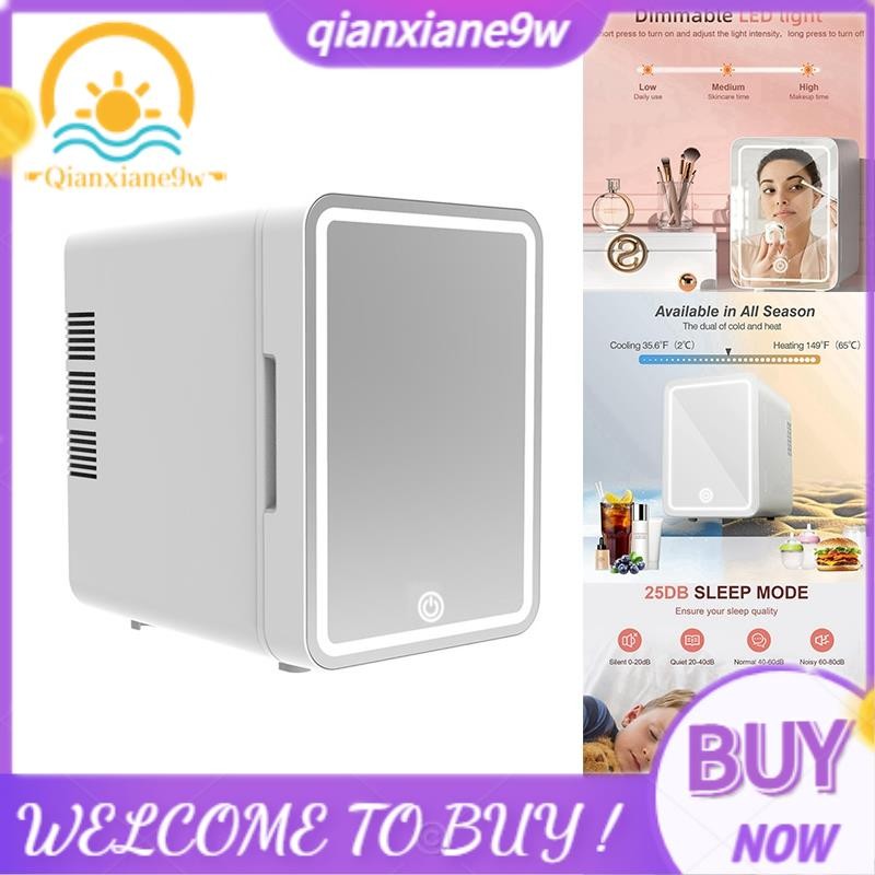 Makeup Fridge with LED Light Mirror 4L Mini Fridge for Bedroom Car ...