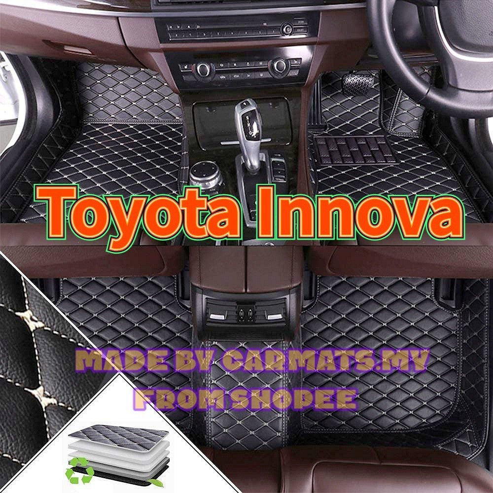 (Ready Stock) For Toyota Innova Car Floor Mats and Carpets PU LEATHER ...