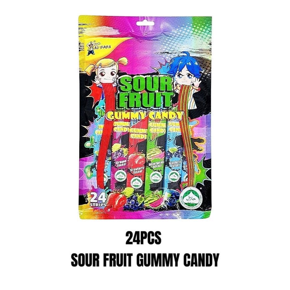PACK 24pcs (ALIBABA) Sour Fruit Gummy Candy (Mix Fruit) HALAL | Shopee ...