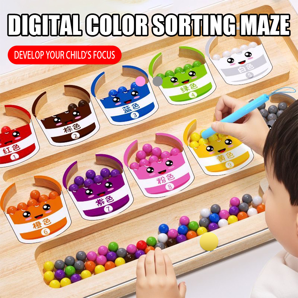 Magnetic Colour and Number Matching Maze/Montessori Sorting Game ...