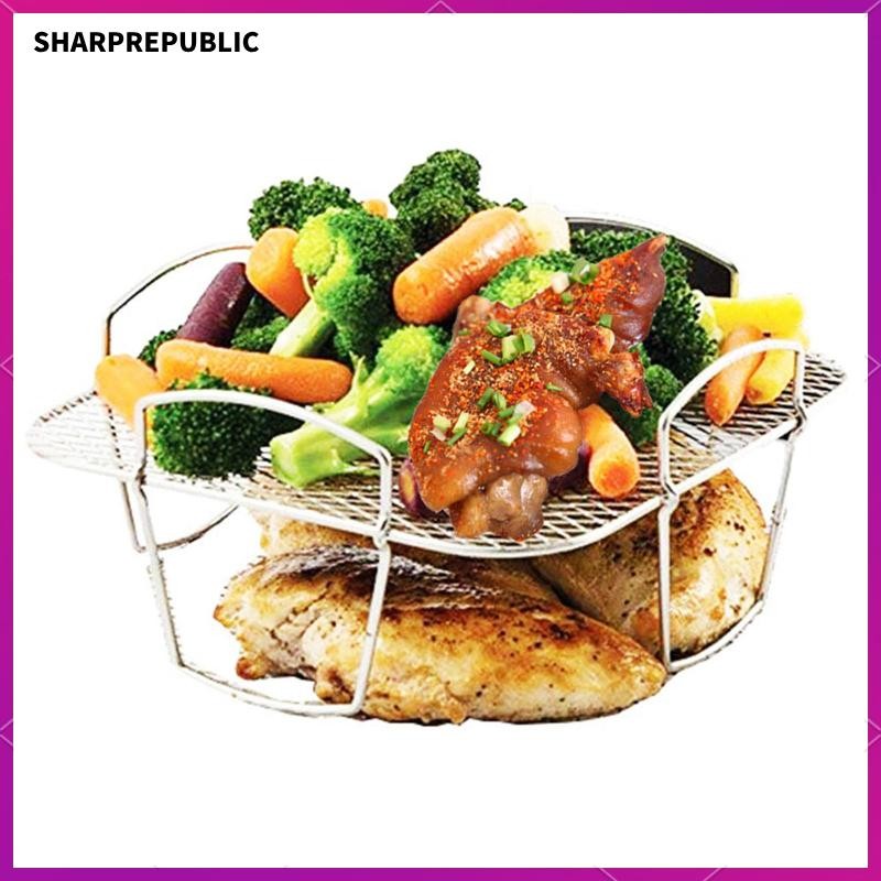 [SharprepublicMY] Grill Rack 8 inch Square Air Fryer Rack French Fries ...