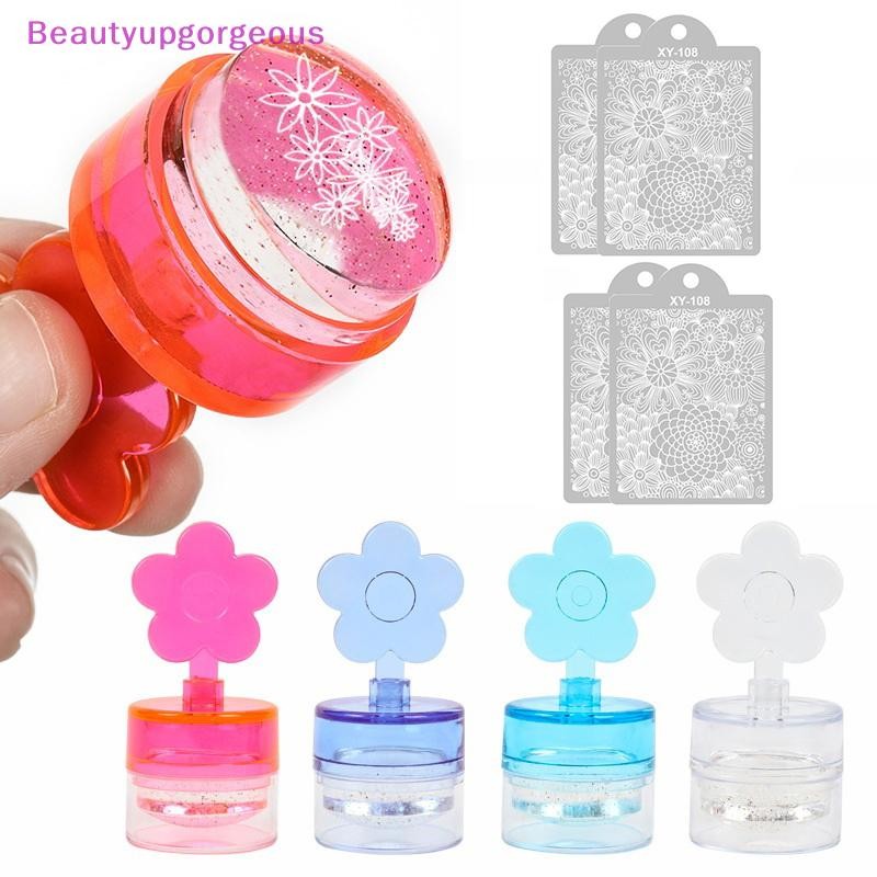 Beautyupgorgeous Jelly Silicone Nail Art Stamper Scraper Set Flower ...
