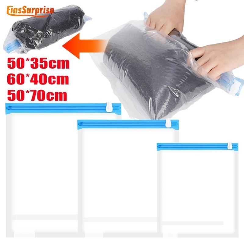 Clothes Compression Vacuum Storage Bags /Hand Rolling Clothing Plastic ...