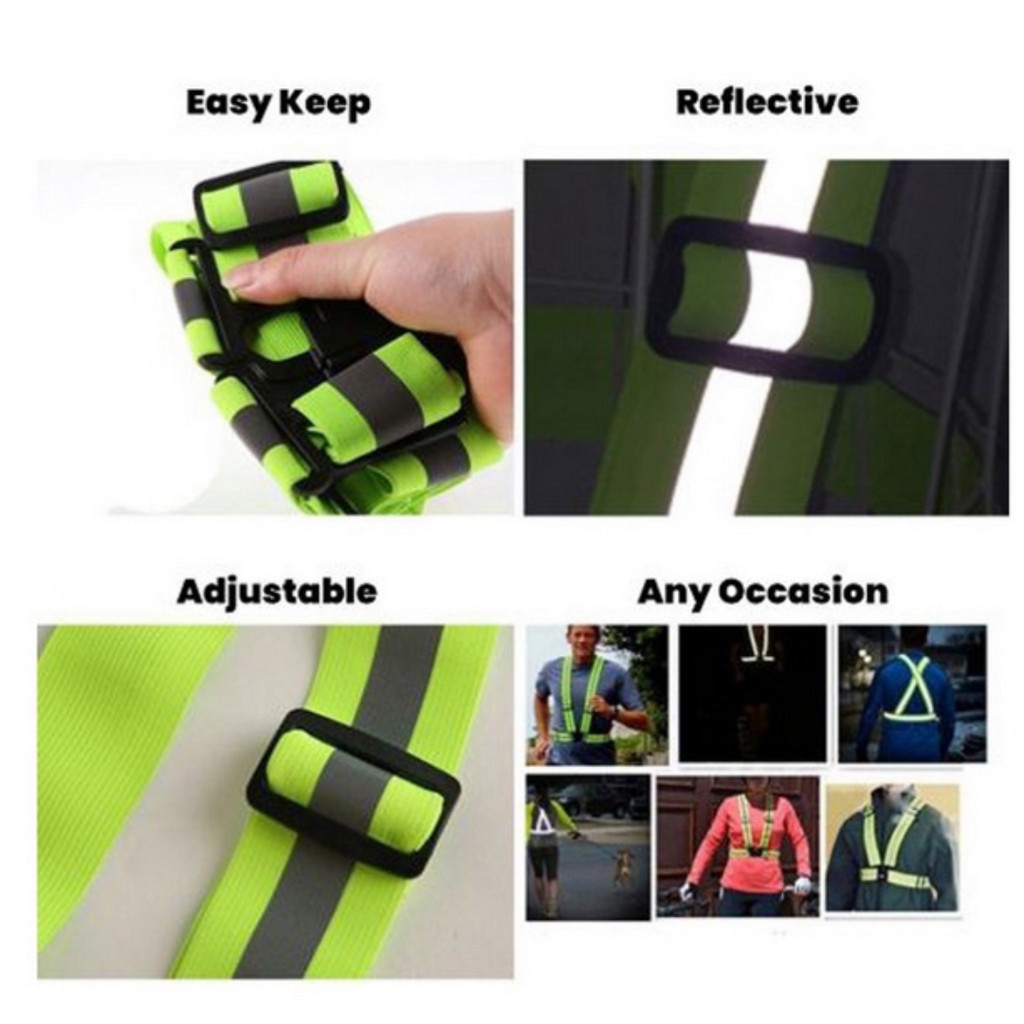 Reflective Adjustable Suspenders Night Running Driving Elastic Belt ...