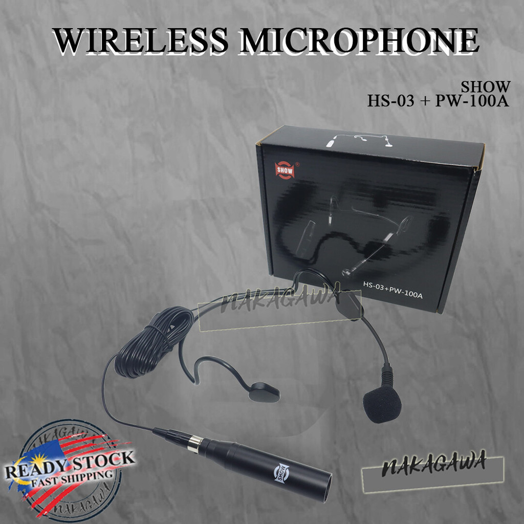 SHOW HS03 + PW100A 48V PHANTOM POWER IMAM HEADSET MICROPHONE WITH 5 METER CABLE | Shopee Malaysia