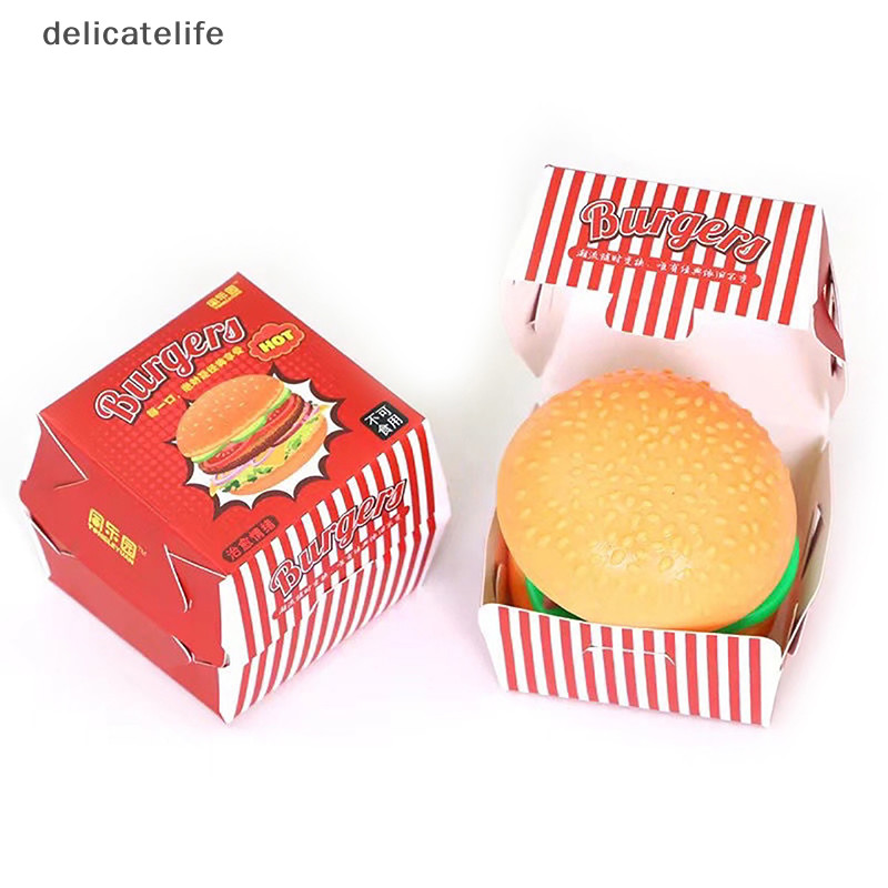 delicatelife Simulation Burger Stress Relief Toy Stress Ball 3D Squishy ...