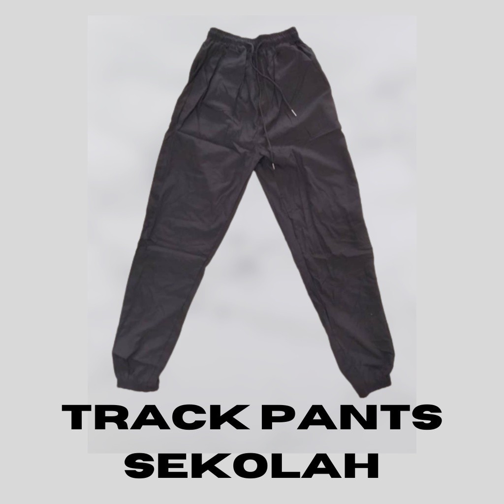 seluar track pants sekolah warna hitam | Shopee Malaysia